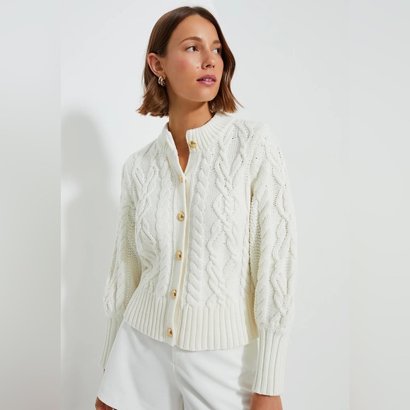 Tuckernuck | Sweaters | Tuckernuck Colette Cable Knit Cardigan Ivory L ...